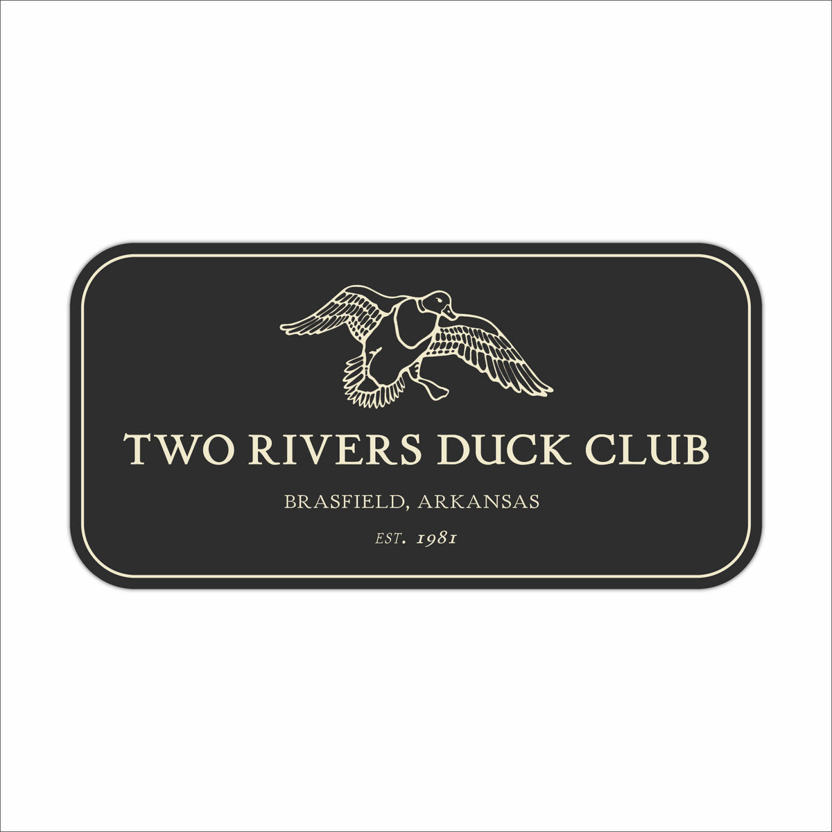 Two Rivers Duck Club Die-Cut Vinyl Sticker